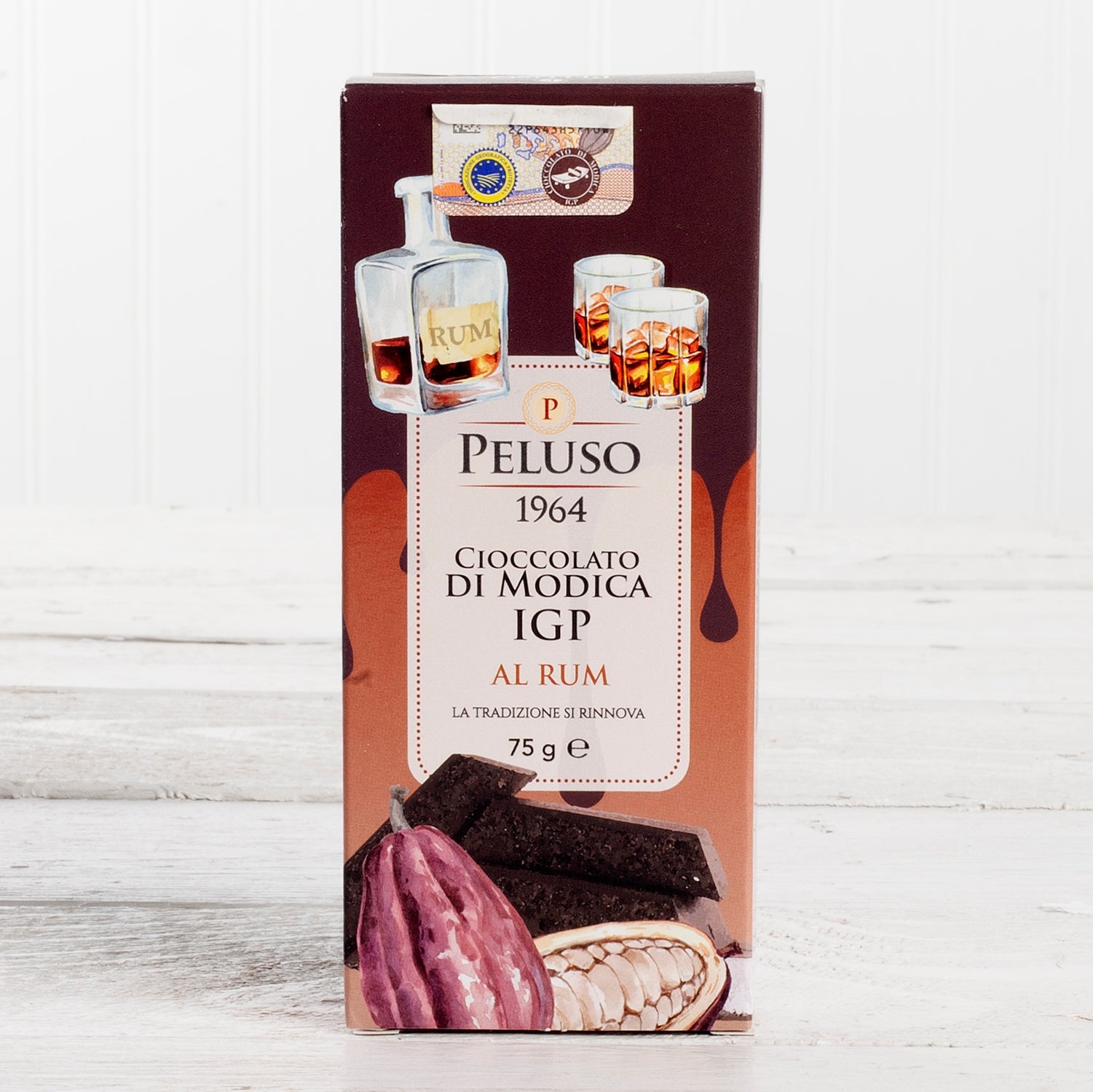 Modica Chocolate Bar with Rum | Peluso Sicily | Ditalia