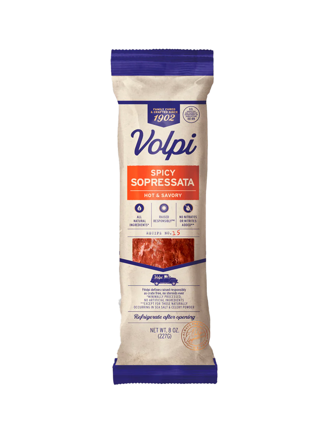 Volpi Hot Spicy Sopressata Salami 8 oz | Ditalia Fine Italian Imports ...