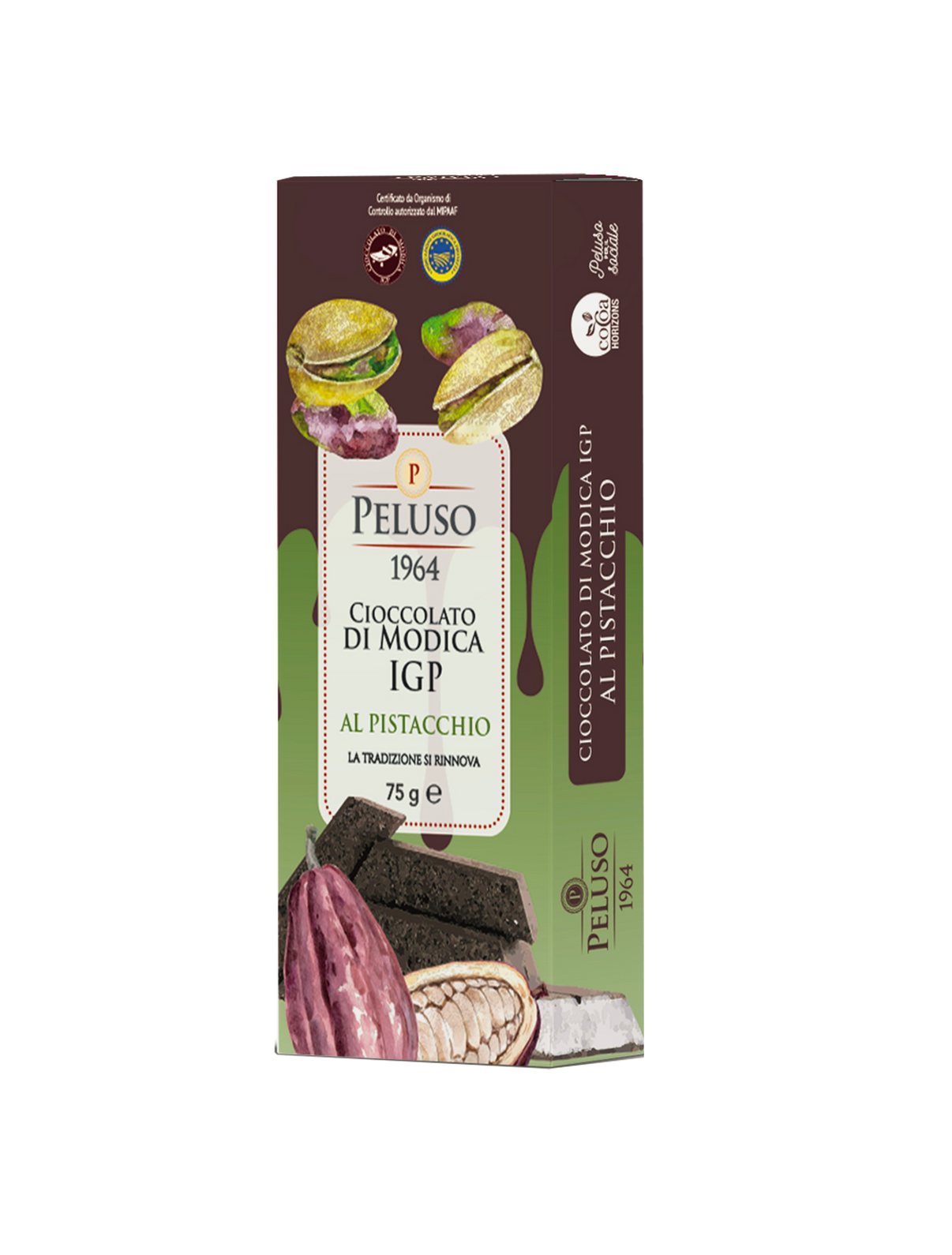 Modica Chocolate Bar with Pistachio's | Peluso Sicily | Ditalia ...