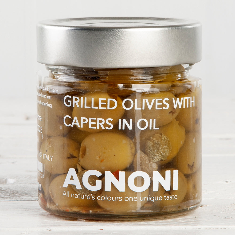 Agnoni Grilled Olives with Capers and Seasoning from Italy | Ditalia
